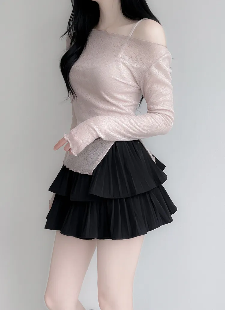 【ONLY DHOLIC】ダブルフリルプリーツミニスカート | レディースファッション通販 - DHOLIC