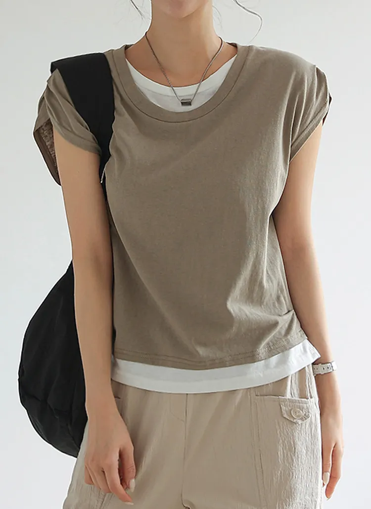 レイヤードショートスリーブTシャツ | レディースファッション通販 - DHOLIC