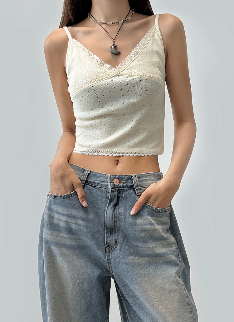 クロスレースVネックキャミソール | レディースファッション通販 - DHOLIC