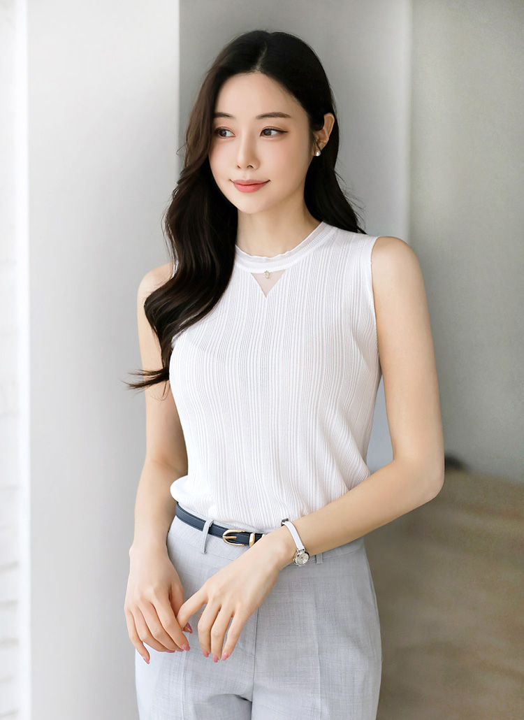 ペンダントシアーネックリブニットノースリーブ | レディースファッション通販 - DHOLIC