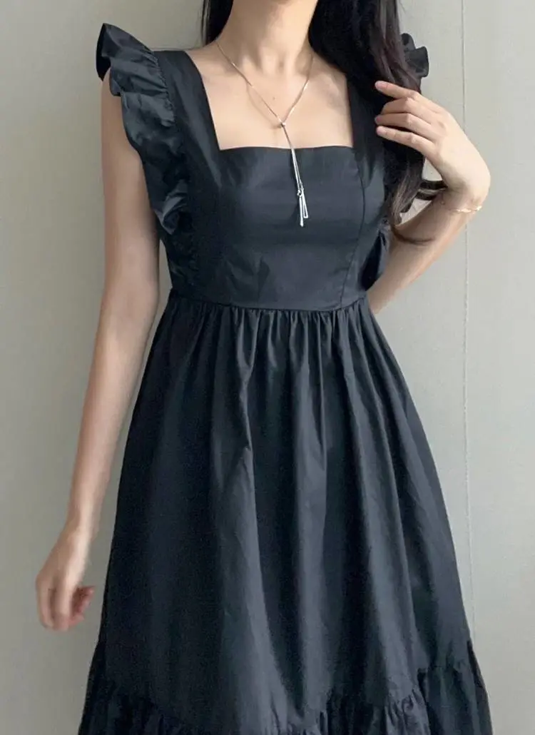 フリルスクエアバックレスリボンワンピース | レディースファッション通販 - DHOLIC