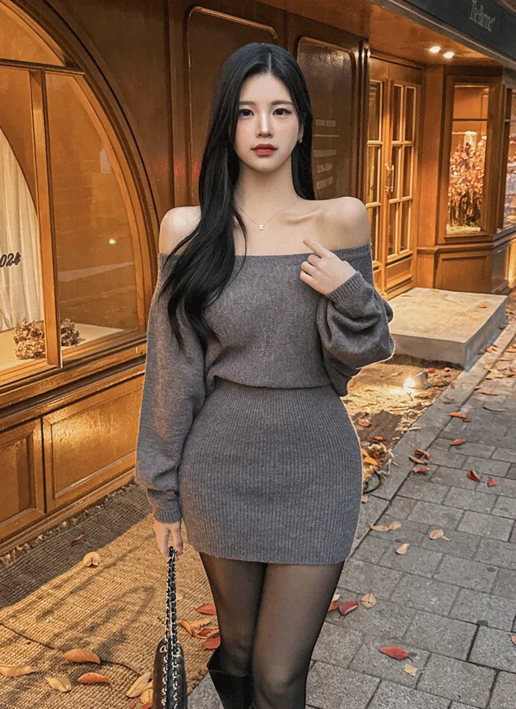 3WAYネックニットミニワンピース | レディースファッション通販 - DHOLIC