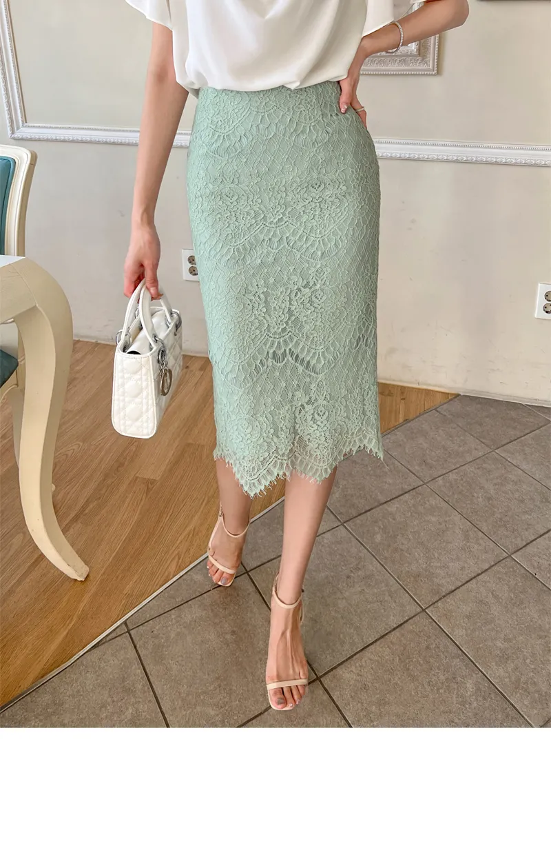 レースウェーブタイトスカート | レディースファッション通販 - DHOLIC
