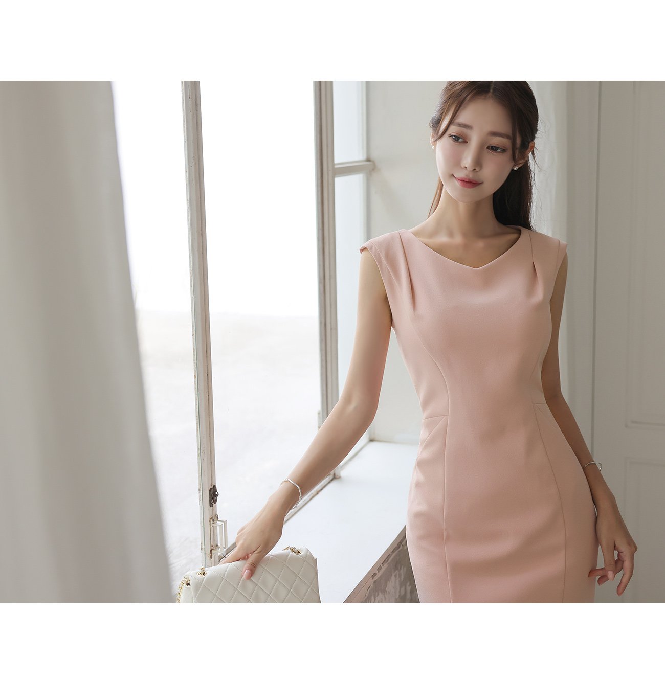 切り替えラインスリムワンピース | レディースファッション通販 - DHOLIC