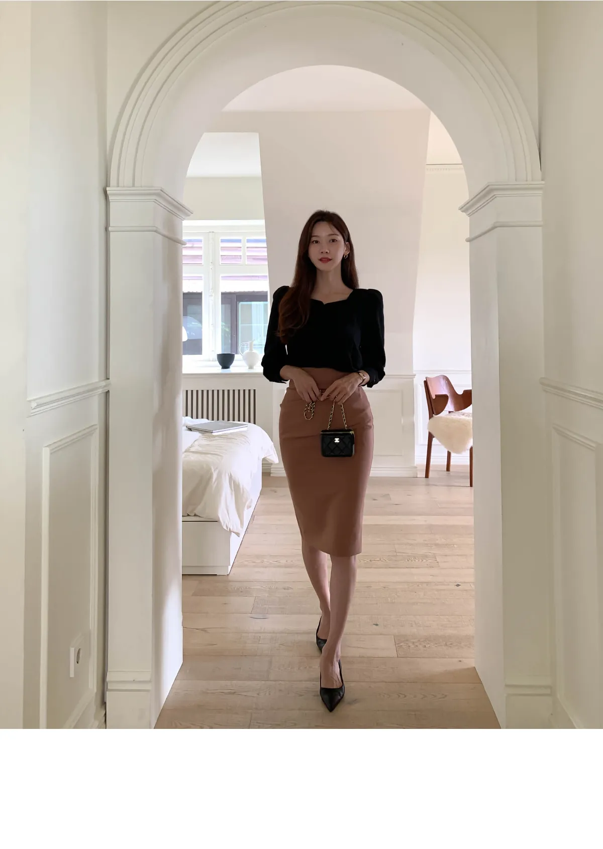 ハートネックパフスリーブブラウス | レディースファッション通販 - DHOLIC