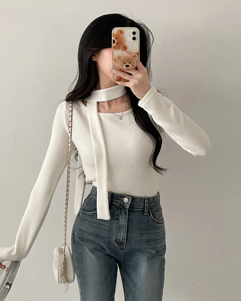 2WAYストラップ付スリムTシャツ | レディースファッション通販 - DHOLIC