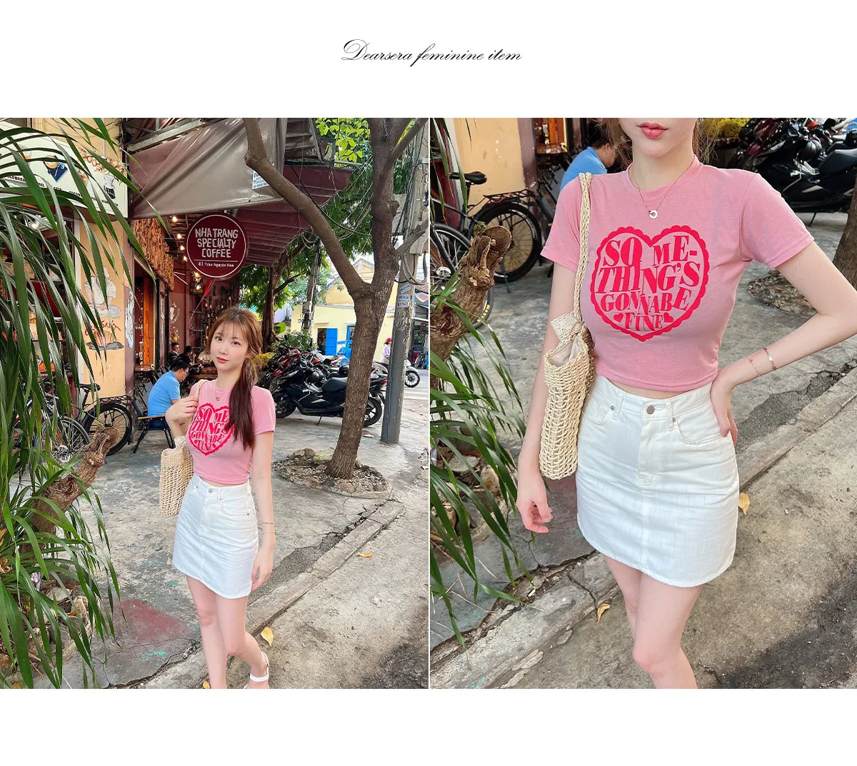 ハートクロップド半袖Tシャツ | レディースファッション通販 - DHOLIC