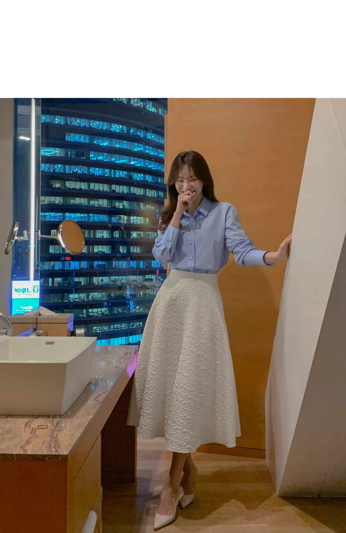 エンボスフレアロングスカート | レディースファッション通販 - DHOLIC