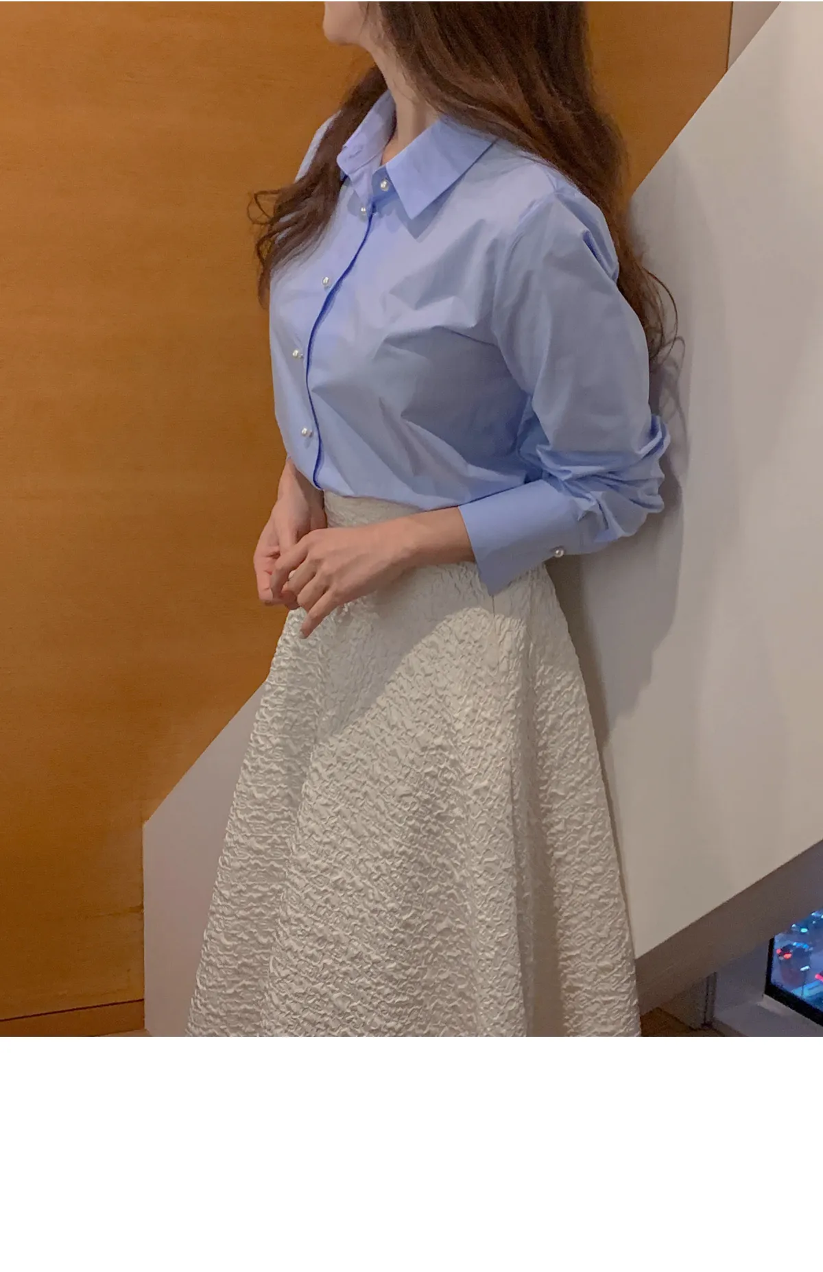 エンボスフレアロングスカート | レディースファッション通販 - DHOLIC