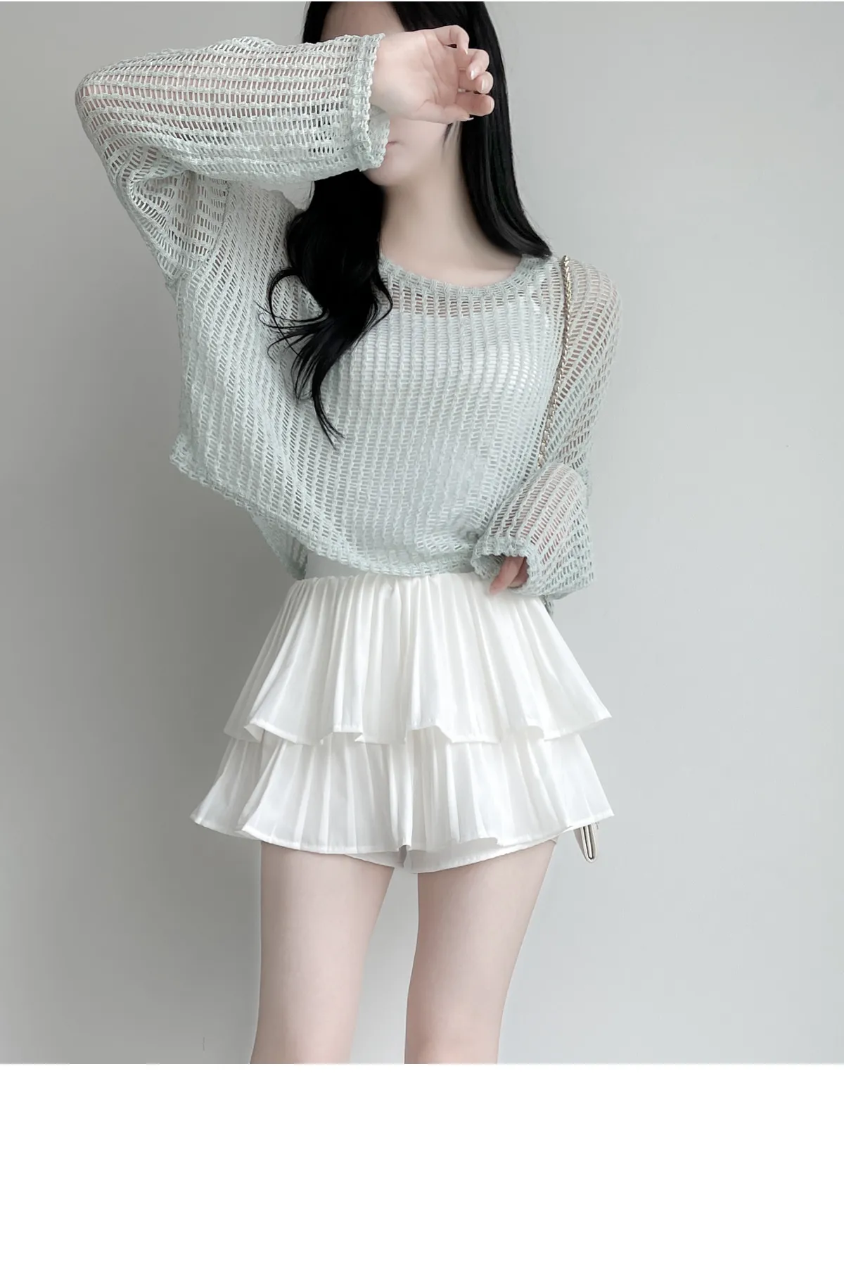 【ONLY DHOLIC】ダブルフリルプリーツミニスカート | レディースファッション通販 - DHOLIC