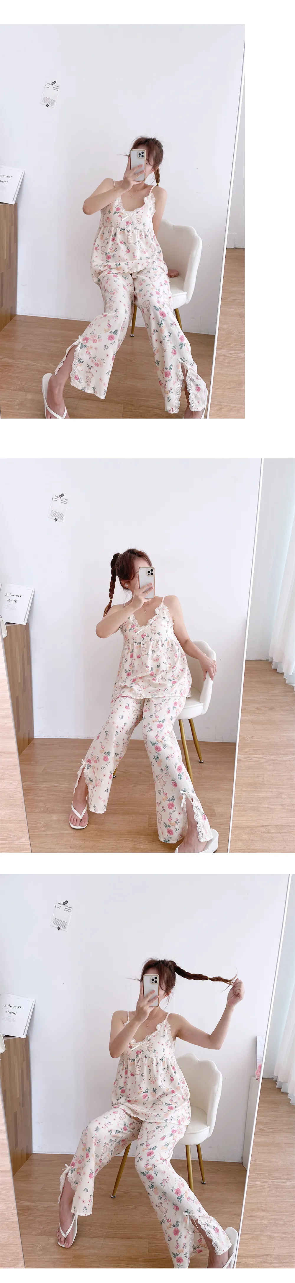 レースリボンラビット2TYPEパンツパジャマ3SET | レディースファッション通販 - DHOLIC