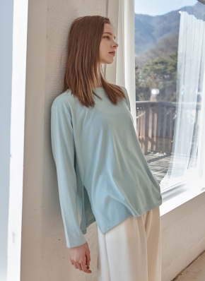 サイドスリットミディTシャツ(ペイルミント) | レディースファッション通販 - DHOLIC