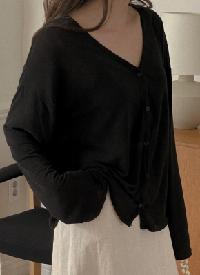 Vネックドロップショルダーカーディガン | レディースファッション通販 - DHOLIC