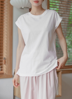 スリットヘムロールアップスリーブTシャツ | レディースファッション通販 - DHOLIC