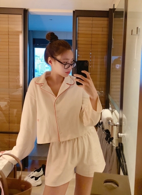 2TYPE配色パイピングパジャマ上下SET | レディースファッション通販 - DHOLIC