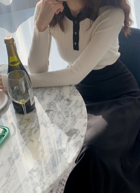 ウールアルパカ混ポロカラーニット | レディースファッション通販 - DHOLIC