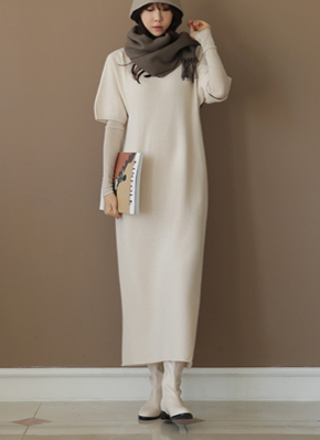 Vネック半袖ニットワンピース | レディースファッション通販 - DHOLIC