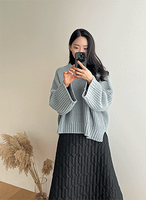 ドロップショルダースリットニット | レディースファッション通販 - DHOLIC