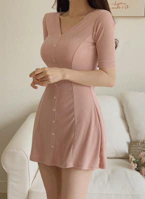 2TYPEスリムVネックワンピース | レディースファッション通販 - DHOLIC