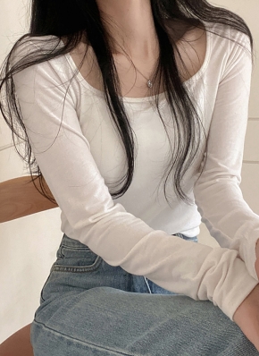 2TYPEスクエアネック長袖Tシャツ | レディースファッション通販 - DHOLIC