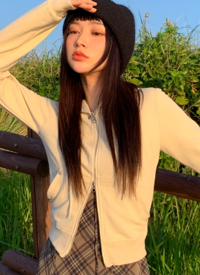 スリムクロップドジップパーカー | レディースファッション通販 - DHOLIC