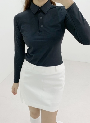 2TYPEシンプルポロカラー長袖Tシャツ | レディースファッション通販 - DHOLIC