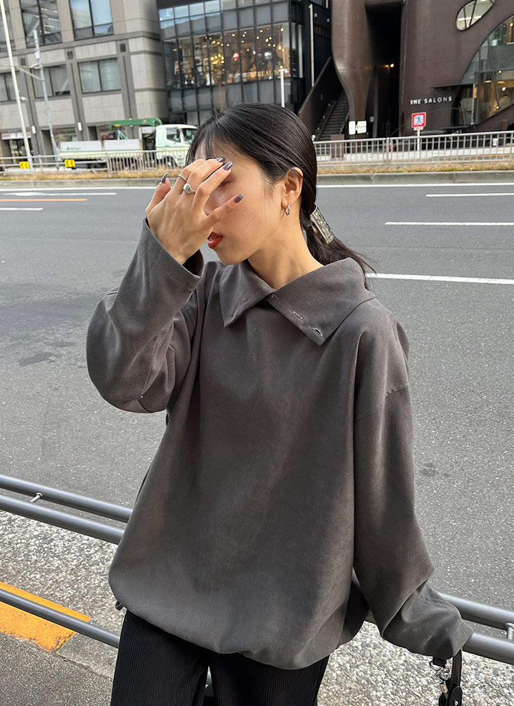 マルチWAYピーチ起毛ネックボタンブラウス | レディースファッション通販 - DHOLIC