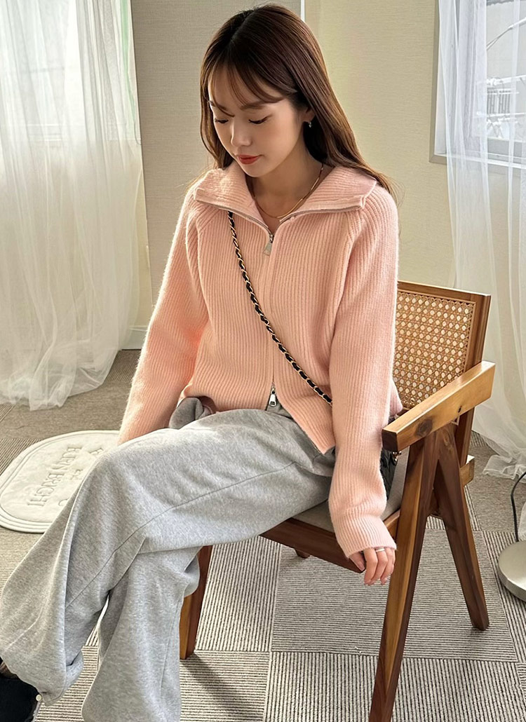 2WAYダブルジップニットカーディガン | レディースファッション通販 - DHOLIC