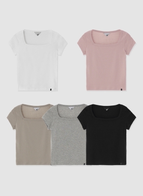 D. BASICスクエアネックTシャツ | レディースファッション通販 - DHOLIC