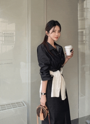 デニムステッチカラーロングワンピース | レディースファッション通販 - DHOLIC