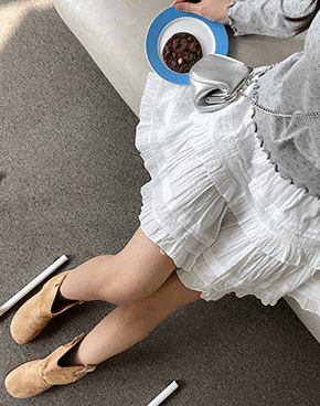 パンツ裏地ドットフリルミニスカート | レディースファッション通販 - DHOLIC