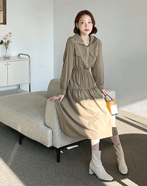 フードフラップシャーリングワンピース | レディースファッション通販 - DHOLIC