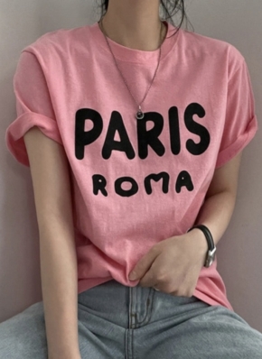 PARIS ROMAラウンド半袖Tシャツ | レディースファッション通販 - DHOLIC