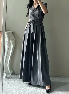 半袖プリーツオールインワン | レディースファッション通販 - DHOLIC