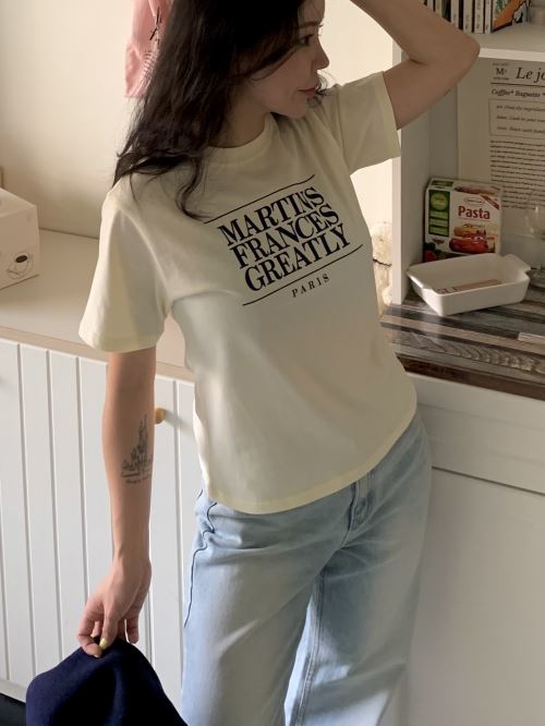 PARISレタリング半袖Tシャツ | レディースファッション通販 - DHOLIC