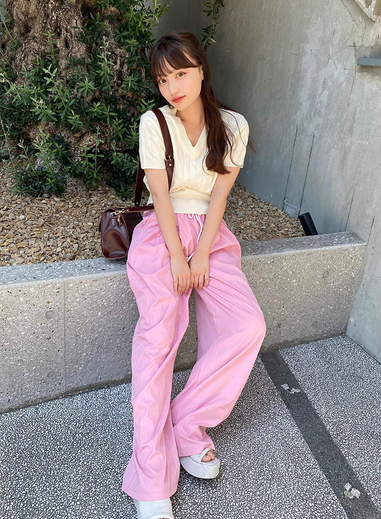 ナイロンドロストワイドパンツ | レディースファッション通販 - DHOLIC