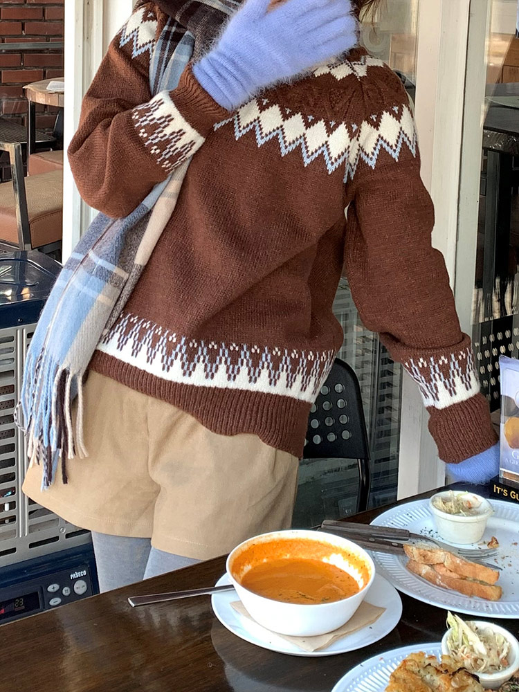 ケーブルダイヤノルディックニット | レディースファッション通販 - DHOLIC