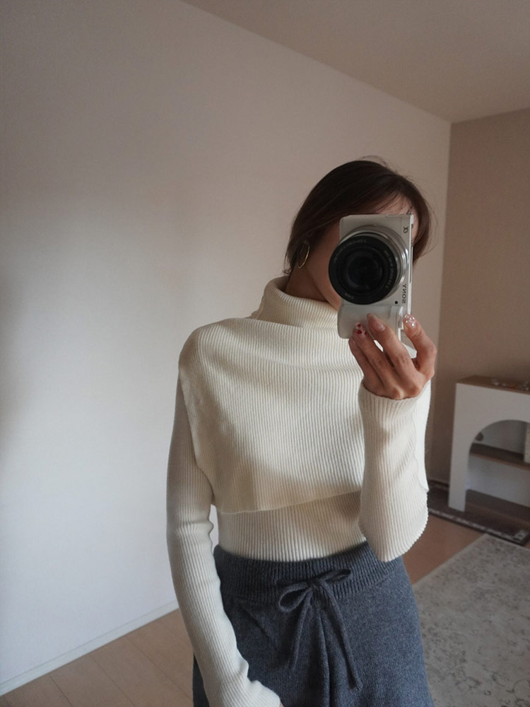 タートルネックケープ&UネックリブニットSET | レディースファッション通販 - DHOLIC