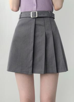 ベルト付パンツ裏地ハーフプリーツミニスカート | レディースファッション通販 - DHOLIC